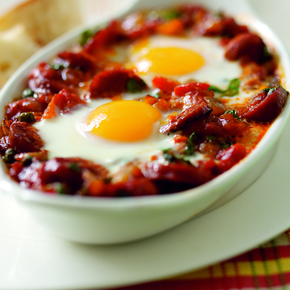 Spanish Style Eggs Spanish Style Eggs, Chorizo & Peppers Recipe