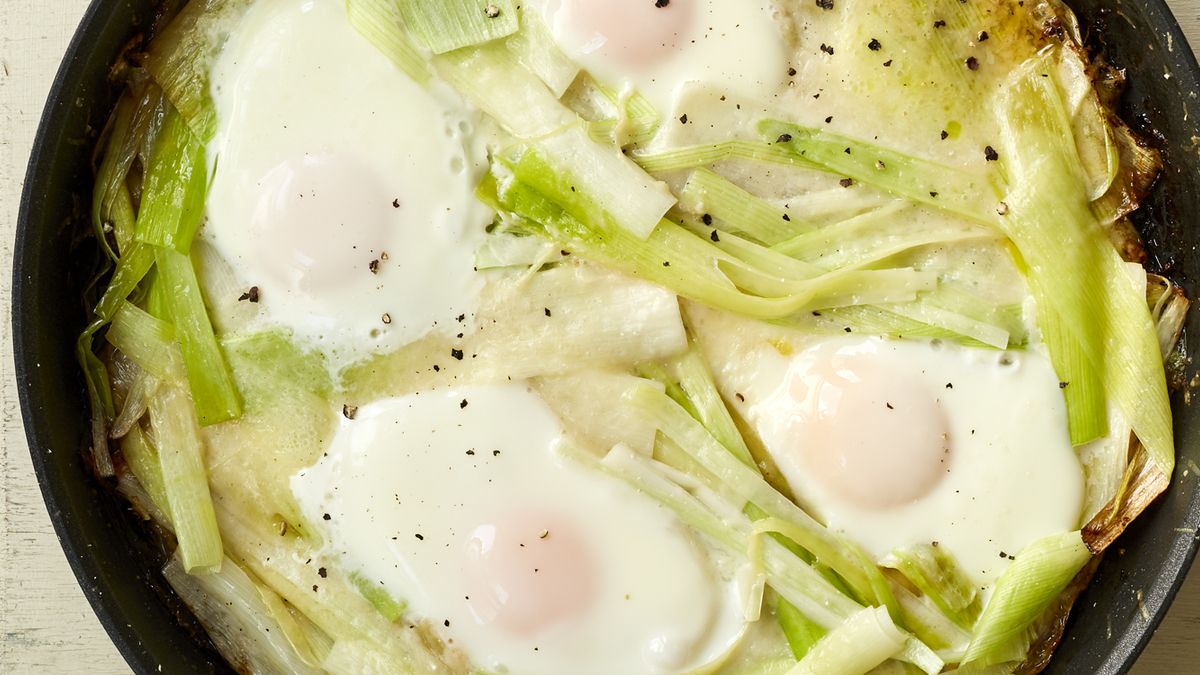 how to cook leeks with eggs